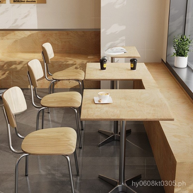 Folding Table and Chair Set for Fast Food Restaurant Industrial Style ...