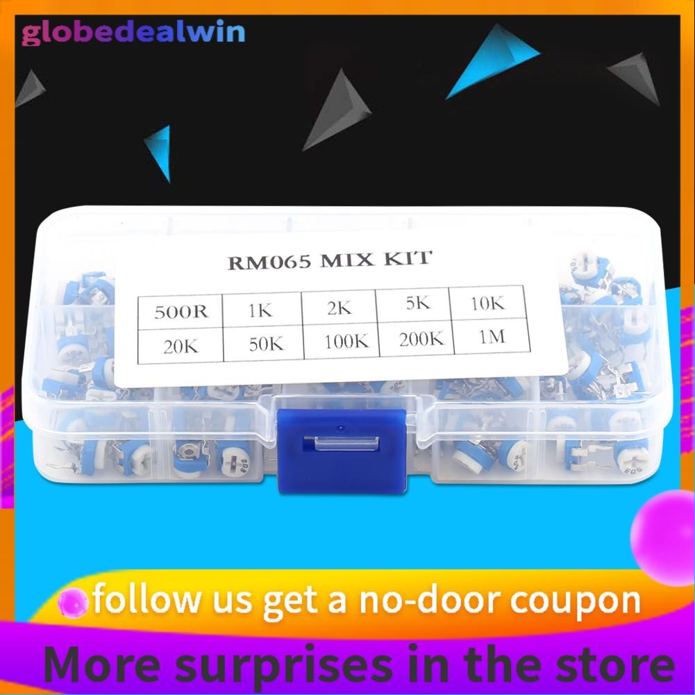 globedealwin-ph 10Values 500 ohm to 1M Carbon Film Horizontal Trimpot ...