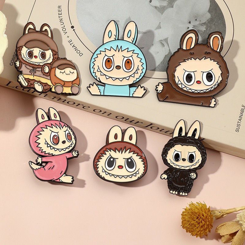 Labubu labubu Alloy Metal Enamel Badge Cartoon Brooch Cute Elf Two ...