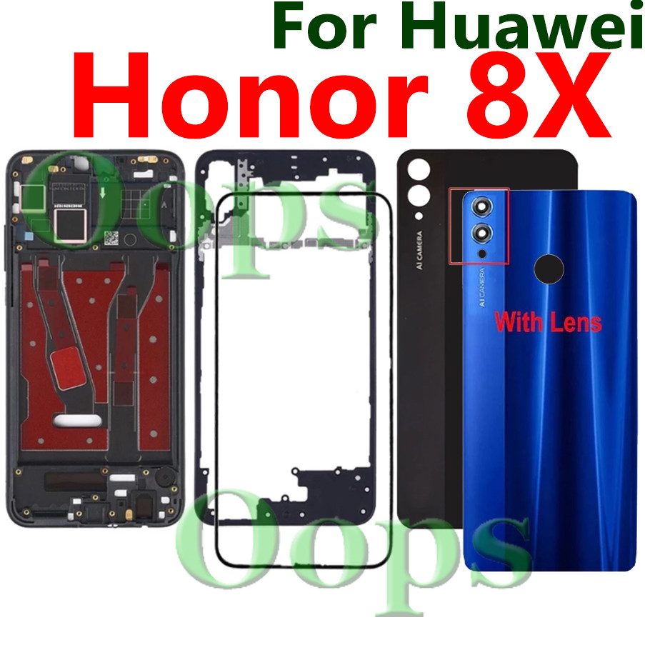 Rear Back Cover Housing For Huawei Honor 8X LCD Middle Frame Back ...