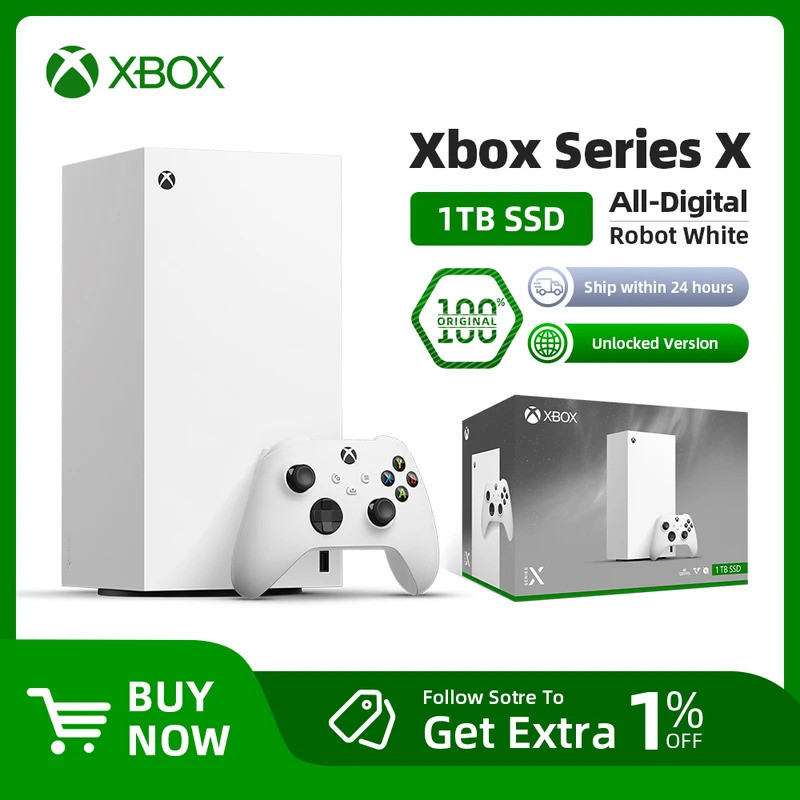 Microsoft Xbox Series X 1TB White digital /CD version Video Game ...
