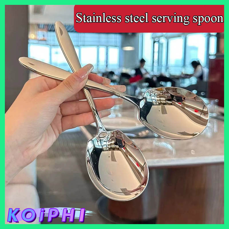 Stainless Steel Spoon Home Serving Spoon Hotel Buffet Long Handled ...