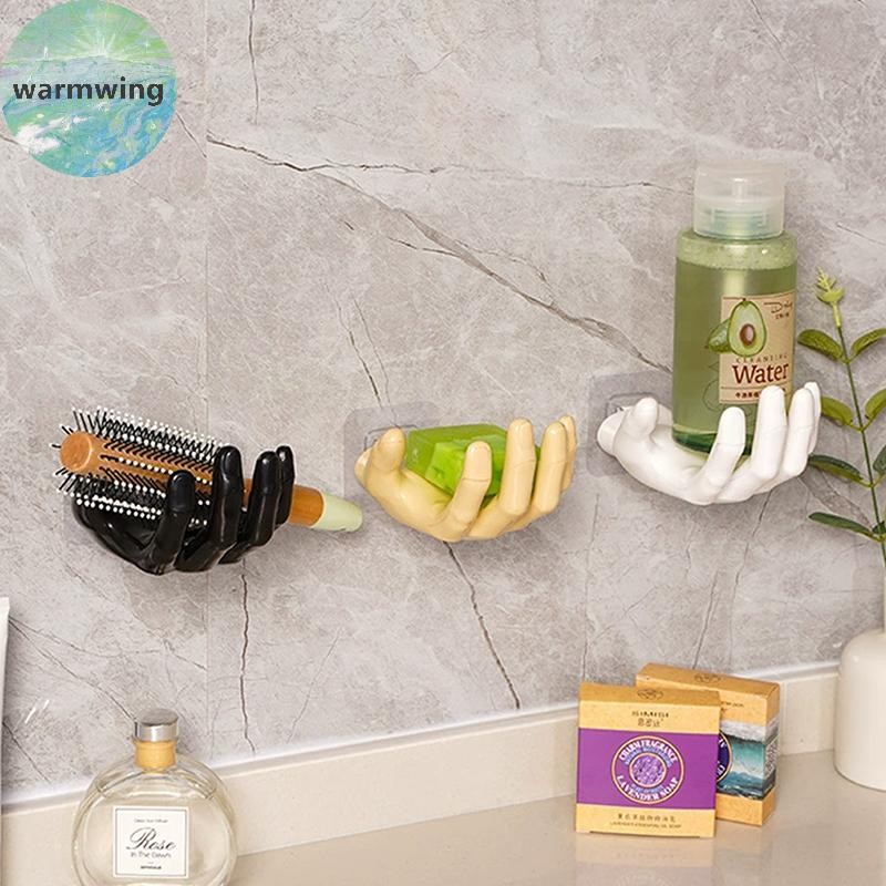 Warmwing Creative Headphone Storage Rack Palm-shaped Punch-free Traceless Hook Home Wall Storage ...