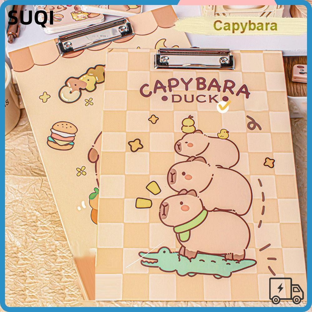 HI-SUQI A4 Folder Board, Cartoon Capybara Clipboard, Cute Paper ...