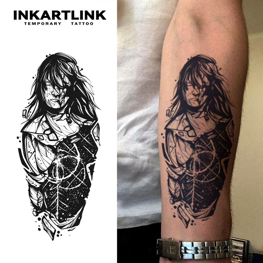 Inkartlink Mysterious Wanderer Temporary Tattoo Stickers, Gothic ...