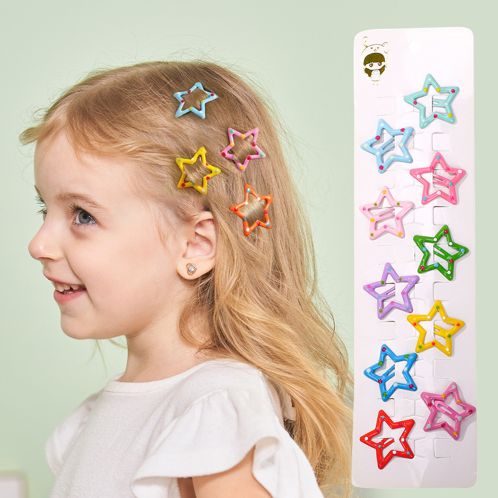 10Pcs Silver Star BB Hair Clips Women Grils Cute Metal Star Hair Clips ...