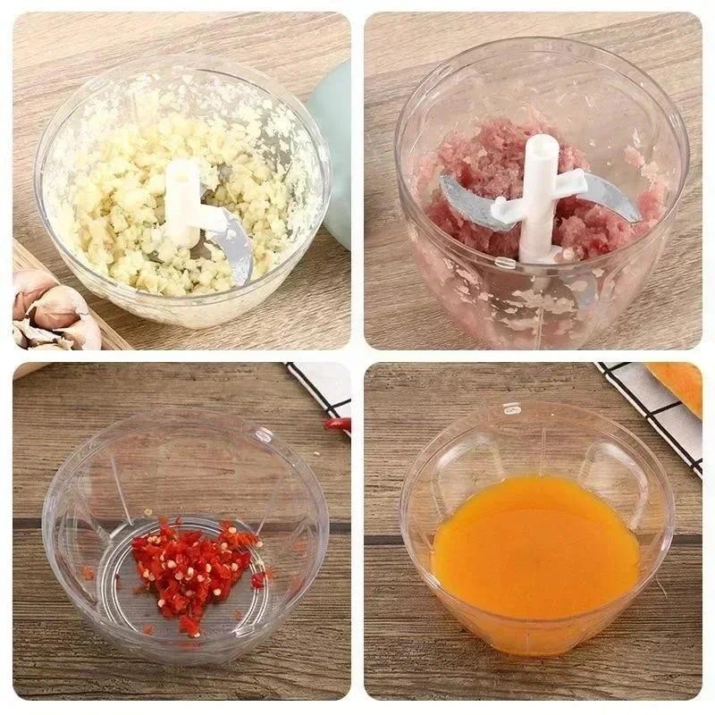 Hand Chopper Manual Rope Food Processor Food Chopper Pounding Garlic ...