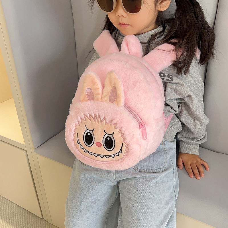 Japanese style labubu children's cute double-shoulder fluffy carton ...