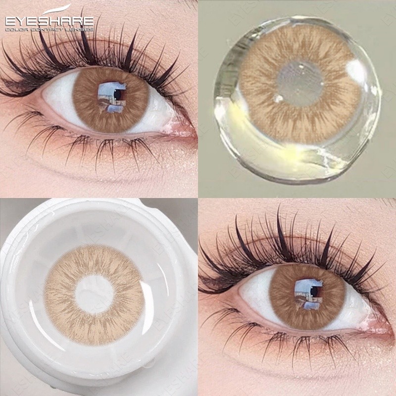 EYESHARE Hot Colored Contact Lenses for Eyes 1pair Natural Korean Brown ...