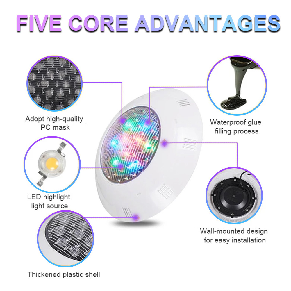 LED Underwater Swimming Pool Lights with Remote Control Swimming Pool Light Fixture Underwater ...