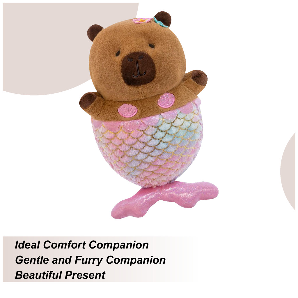 Stuffed Capybara Plush Toy Huggable Stuffed Mermaid Capybara Figurine ...