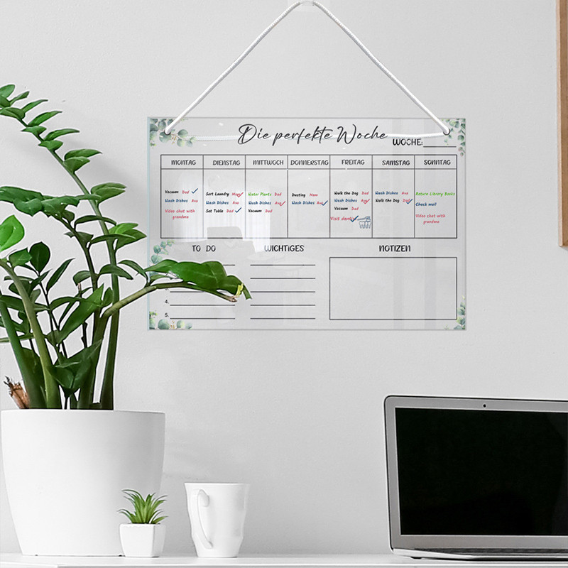 Acrylic Note Message Board Monthly Weekly Planner Calendar Notebook ...