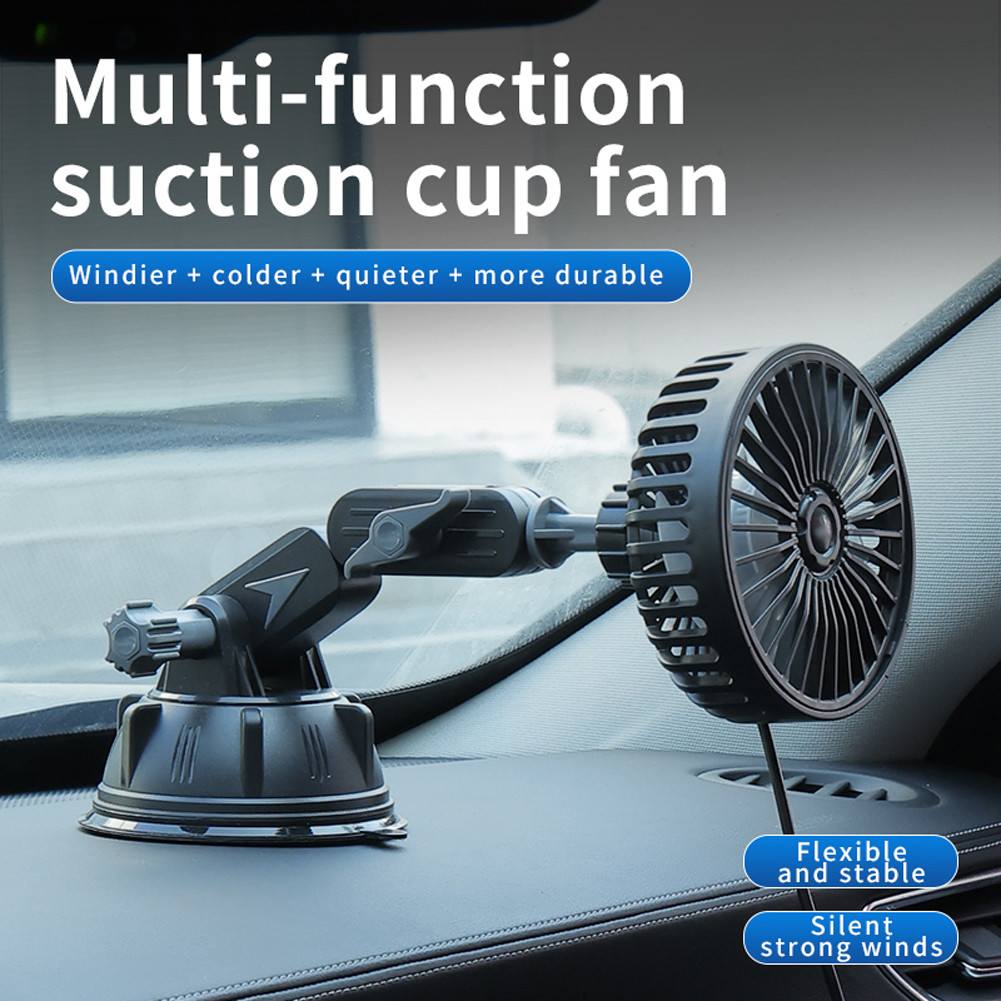 Sucker Auto Ventilation Fan 360 Degree Rotatable Car Air Cooler USB ...