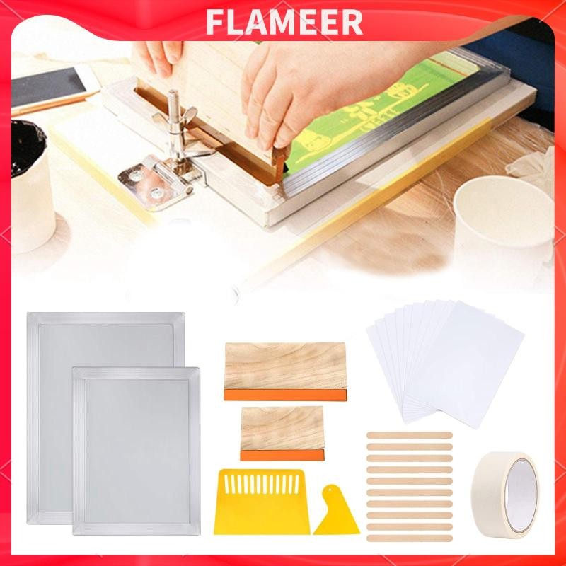 [Flameer] 27Pcs Screen Printing Kit Tool with Silk Screen Printing ...