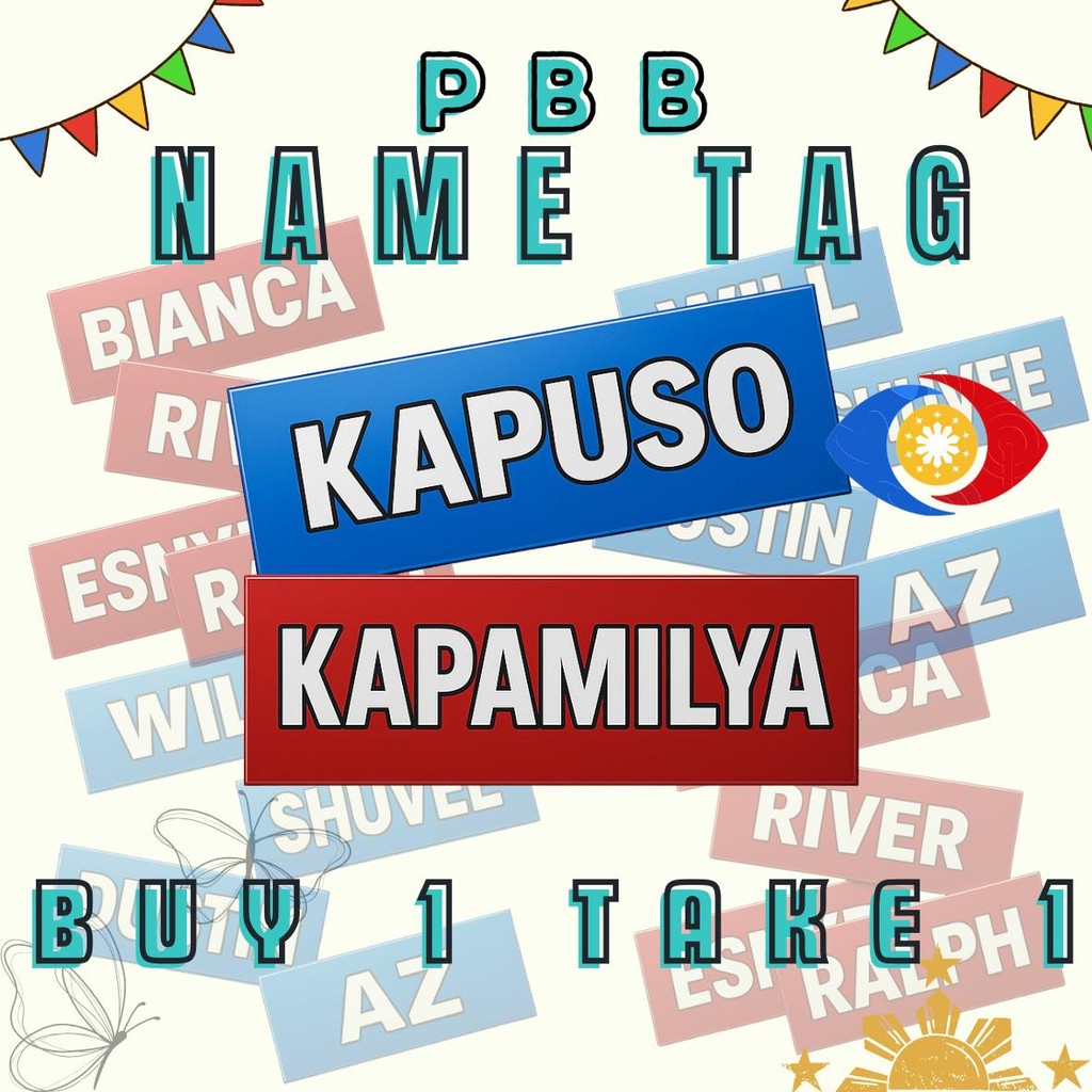 [Custom PBB Name Tag] PBB | Buy 1 Take 1 | Kapamilya Red + Kapuso Blue ...
