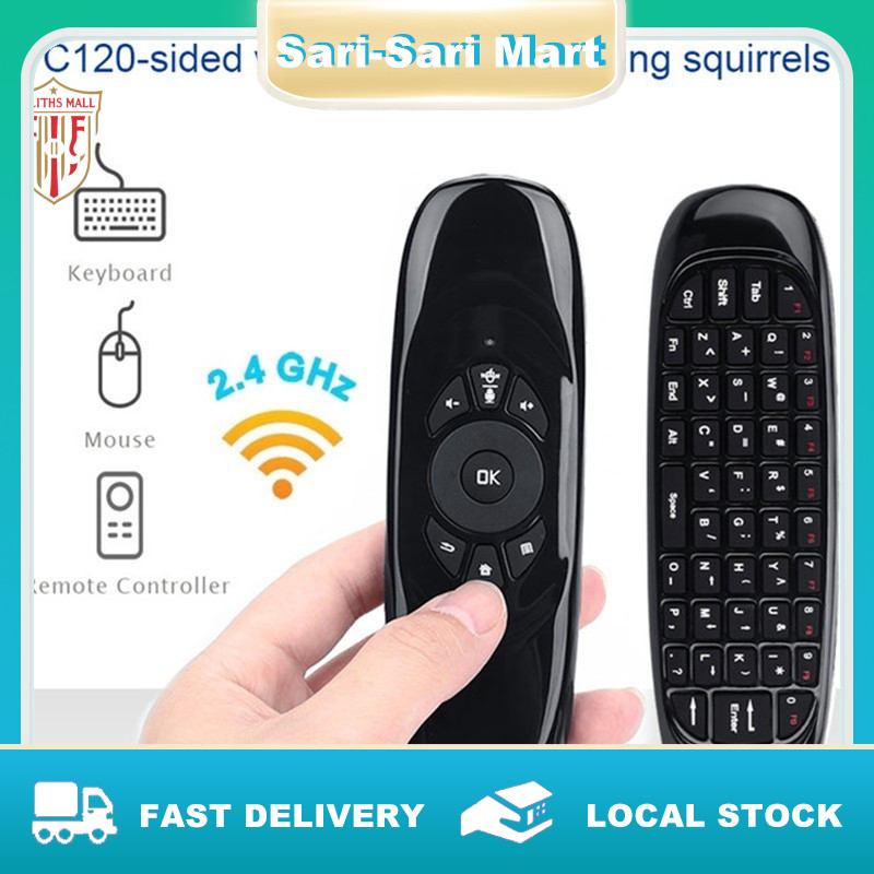C120 2.4Ghz Portable Wireless Air Mouse With Keyboard Gyroscope Mini ...