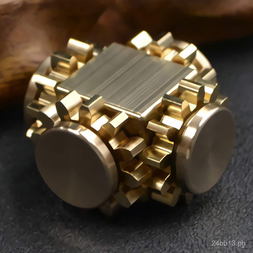 Fidget Spinner Pure Copper Four Gear Linkage Magic Cube Finger Battle ...