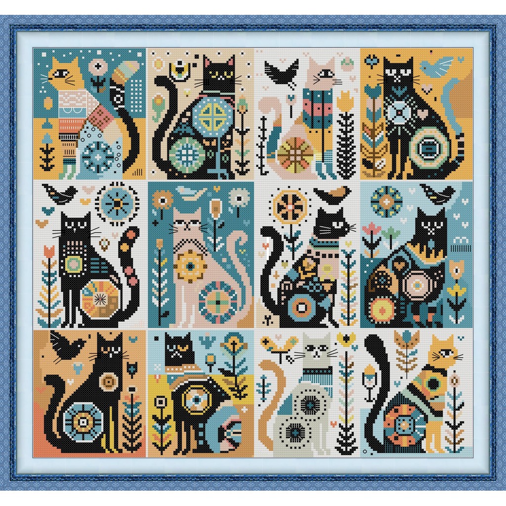 Joy Sunday Stamped Cross Stitch Ktis DMC Threads Chinese Cross Stitch ...
