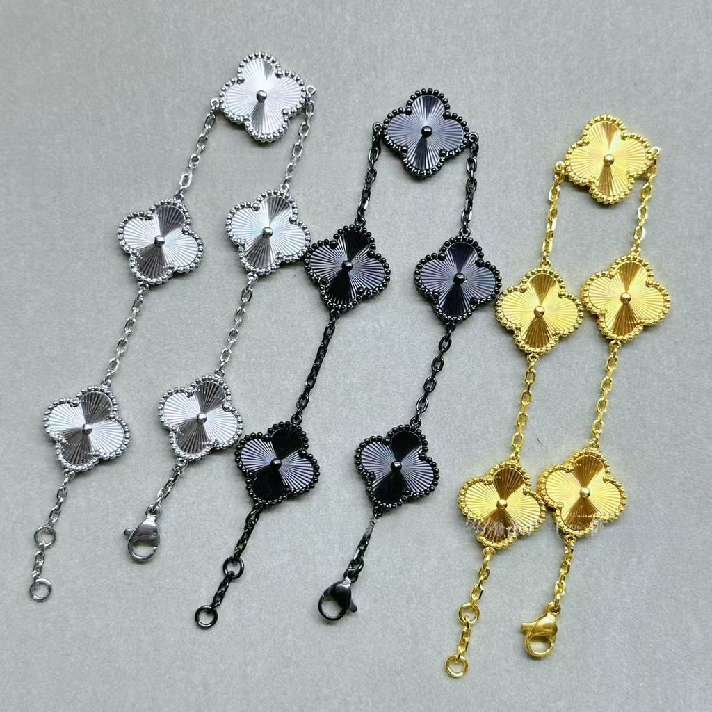 Four-leaf Clover Double-sided Laser Bracelet15MM High Version Lucky ...