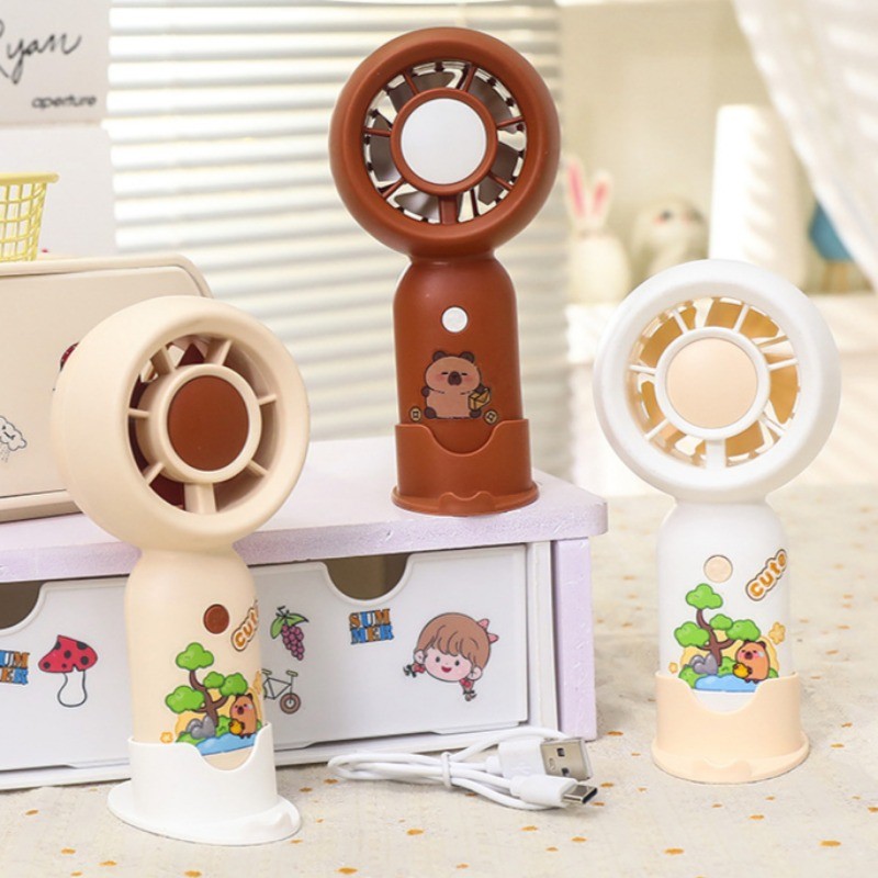 Cute Capybara Mini Handheld Fan Portable Portable Silent Office Desk ...
