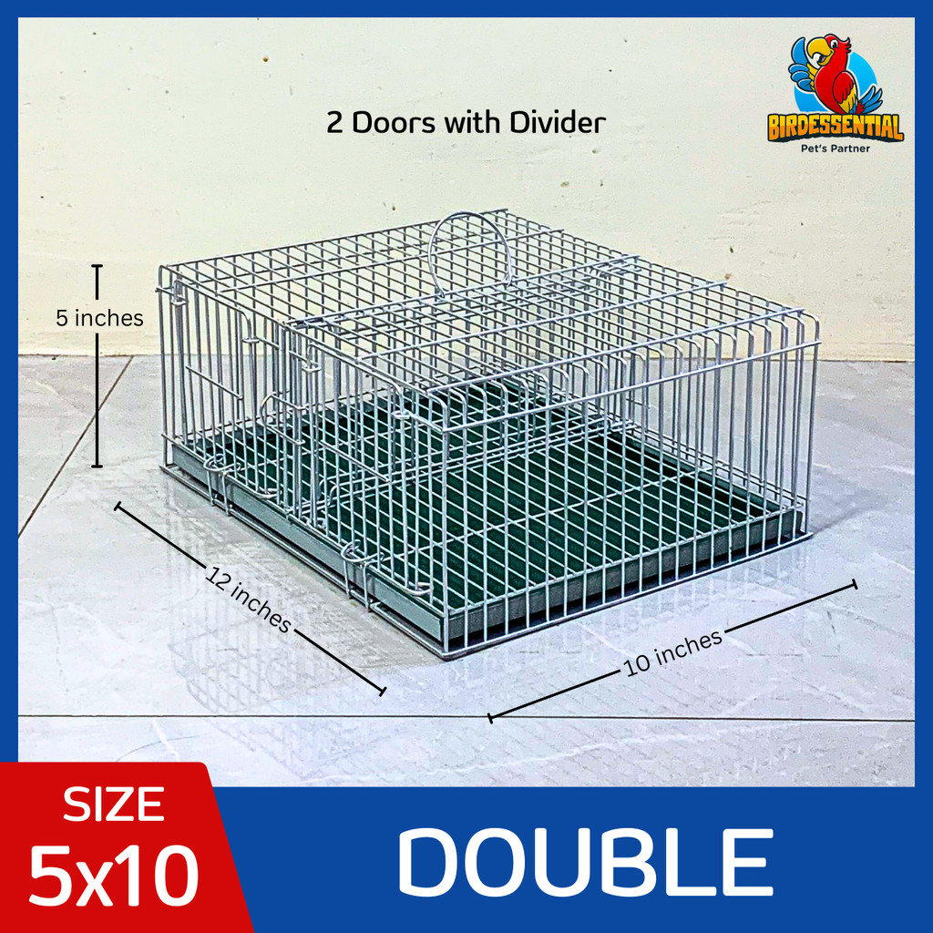 Metal Carrier Cage (5x10x12 w/Divider 2 Doors) for small Pets and Birds ...