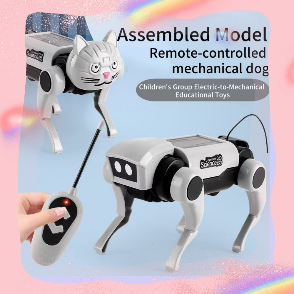 Self-Install DIY Intelligent Robot Dog Toys Solar Powered Assembly ...