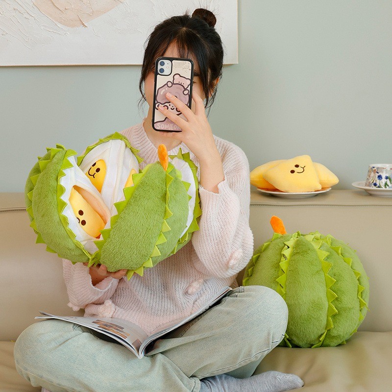 High Appearance Level Soft Fruit Durian Plush Toy Cute Detachable ...
