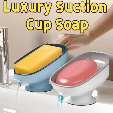 Light luxury soap box water-draining household soap box suction disc ...