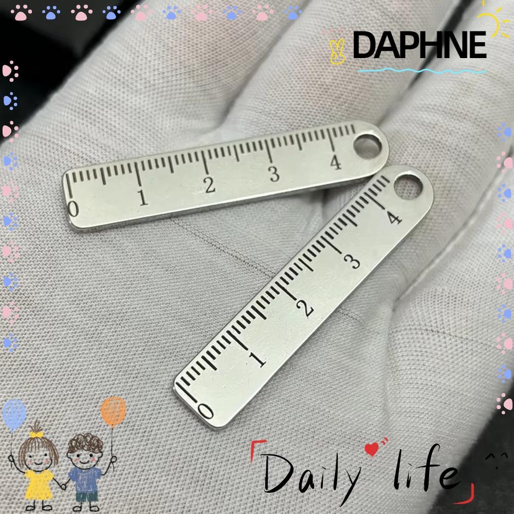 DAPHNE Metal Ruler Keychain, Stainless Steel Anti Lost Mini Ruler ...