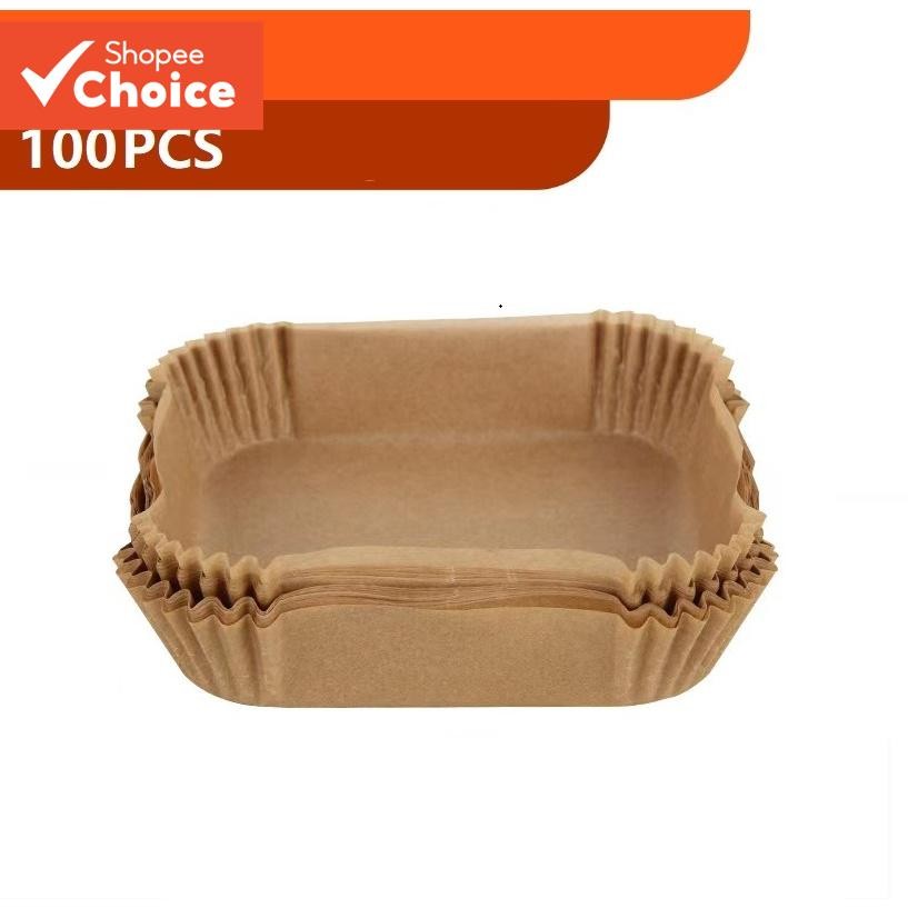 100 pieces of oil-free frying pan mats, square oil-free frying pan ...