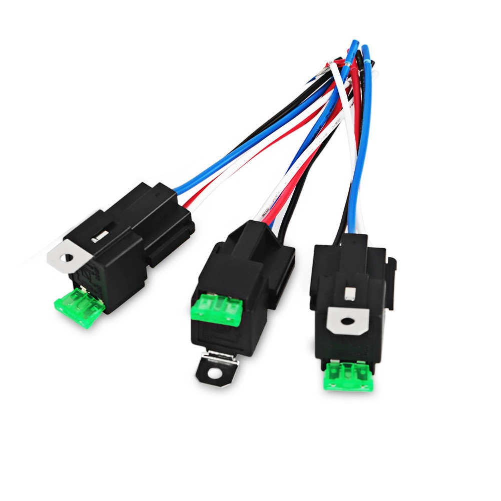 3/6pcs 12V-30A 4pin Fuse Relay Blade Fuse with Wiring Harness Set for ...