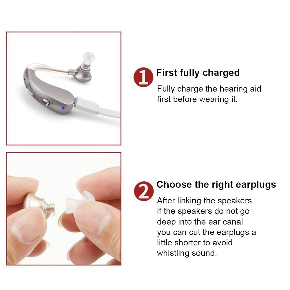 Behind The Ear Digital Hearing Aid 2 Modes Hearing Amplifier Noise ...