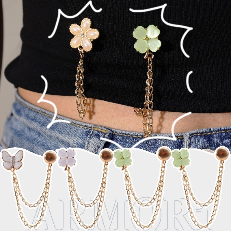 Butterfly Trouser Legs Clips - for Jeans Cardigan, T-shirt - Adjustable ...