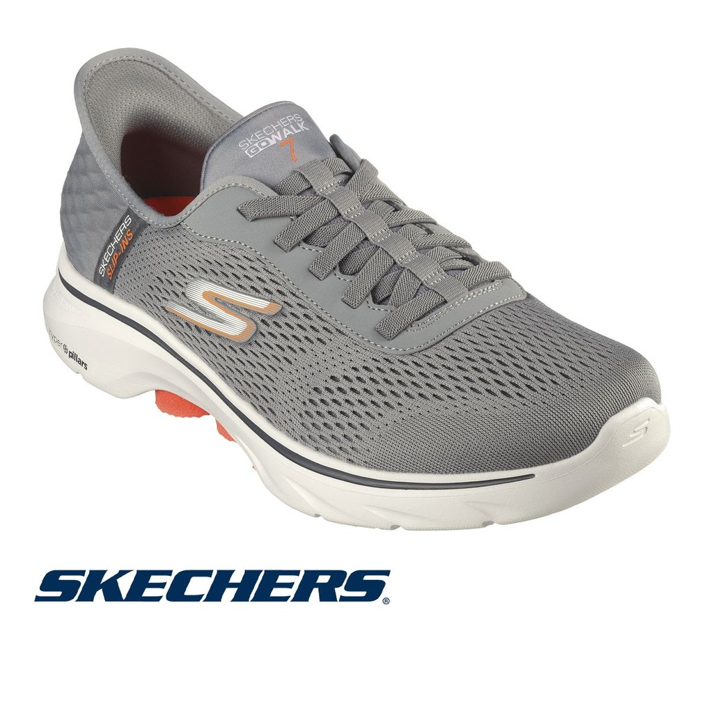 Skechers Mens Go Walk 7 Slip-Ins - Hyper Pillar Mesh W/ Bungee Closure ...