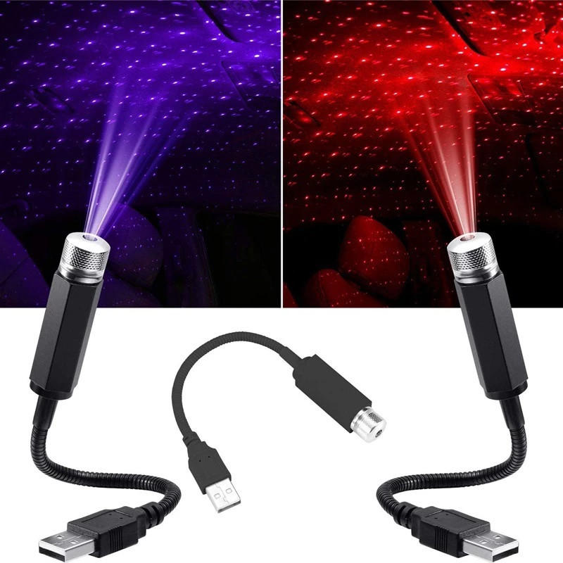 MOTEX Universal USB LED Star Projector Neon Atmosphere Ambient Lamp Car ...