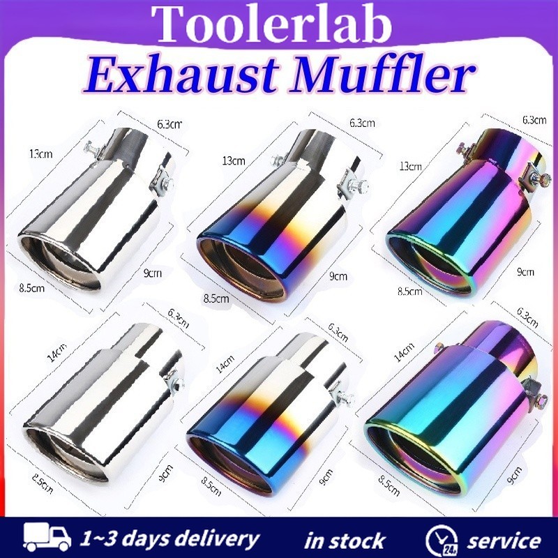 Universal Car Exhaust Muffler Tip Burnt Color Bent Stainless Steel Car ...