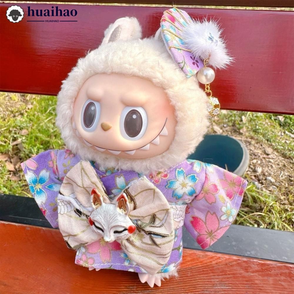 HUAIHAO Miniature Kimono Skirt Set for 17cm Labubu Dolls Cute DIY Doll ...