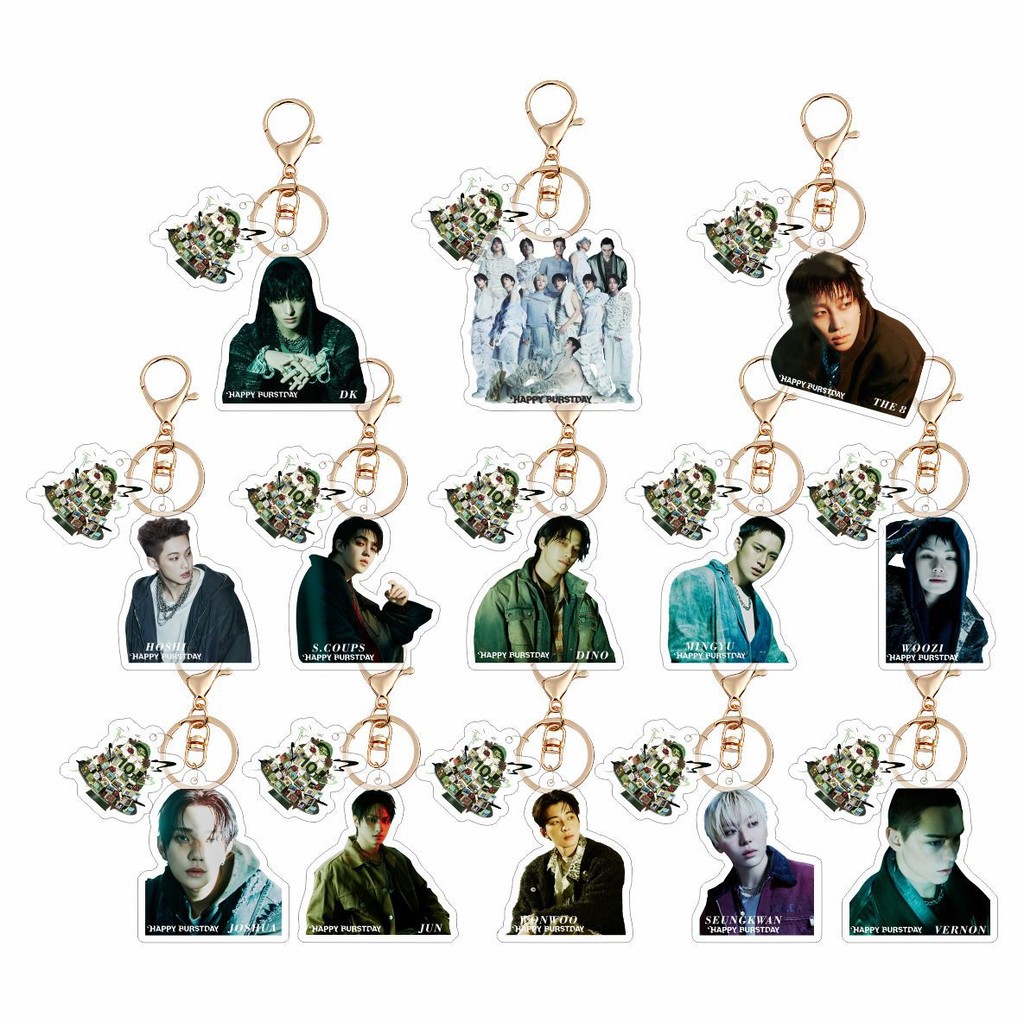 Seventeen HAPPY BURSTDAY Album Acrylic Key Chain JUN JOSHUA HOSHI WOOZI ...