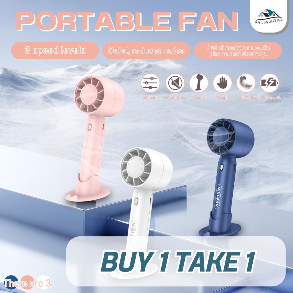 【BUY 1 TAKE 1】T10 Portable Mini Fan USB Rechargeable Turbo Fan ...