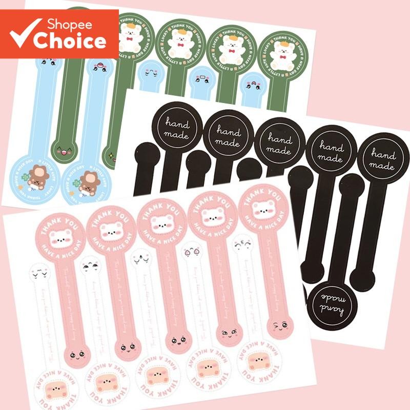 100pcs Long Baking Enve lope Labels Sticker Thank You Sticker Packaging ...