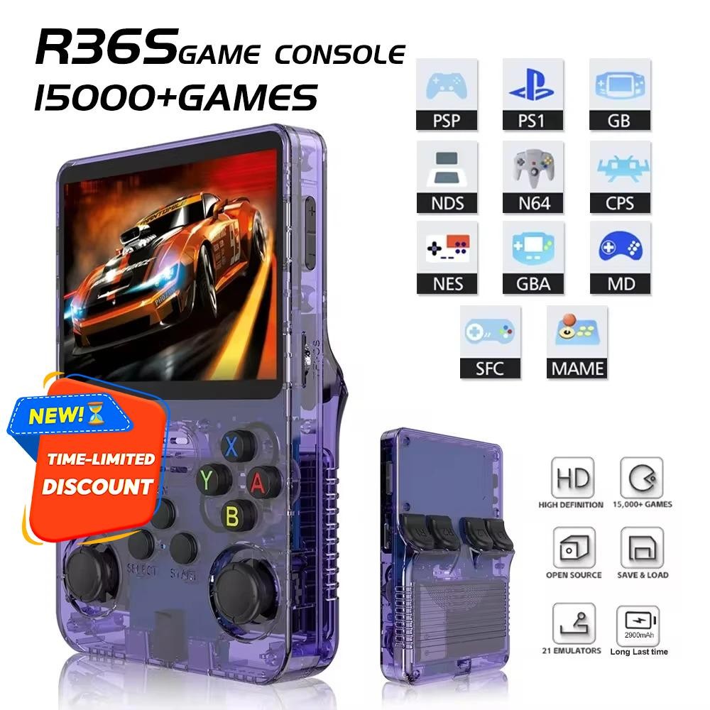 Retro Handheld Video Game Console R36S Linux 3.5 Inch IPS Screen Pro ...