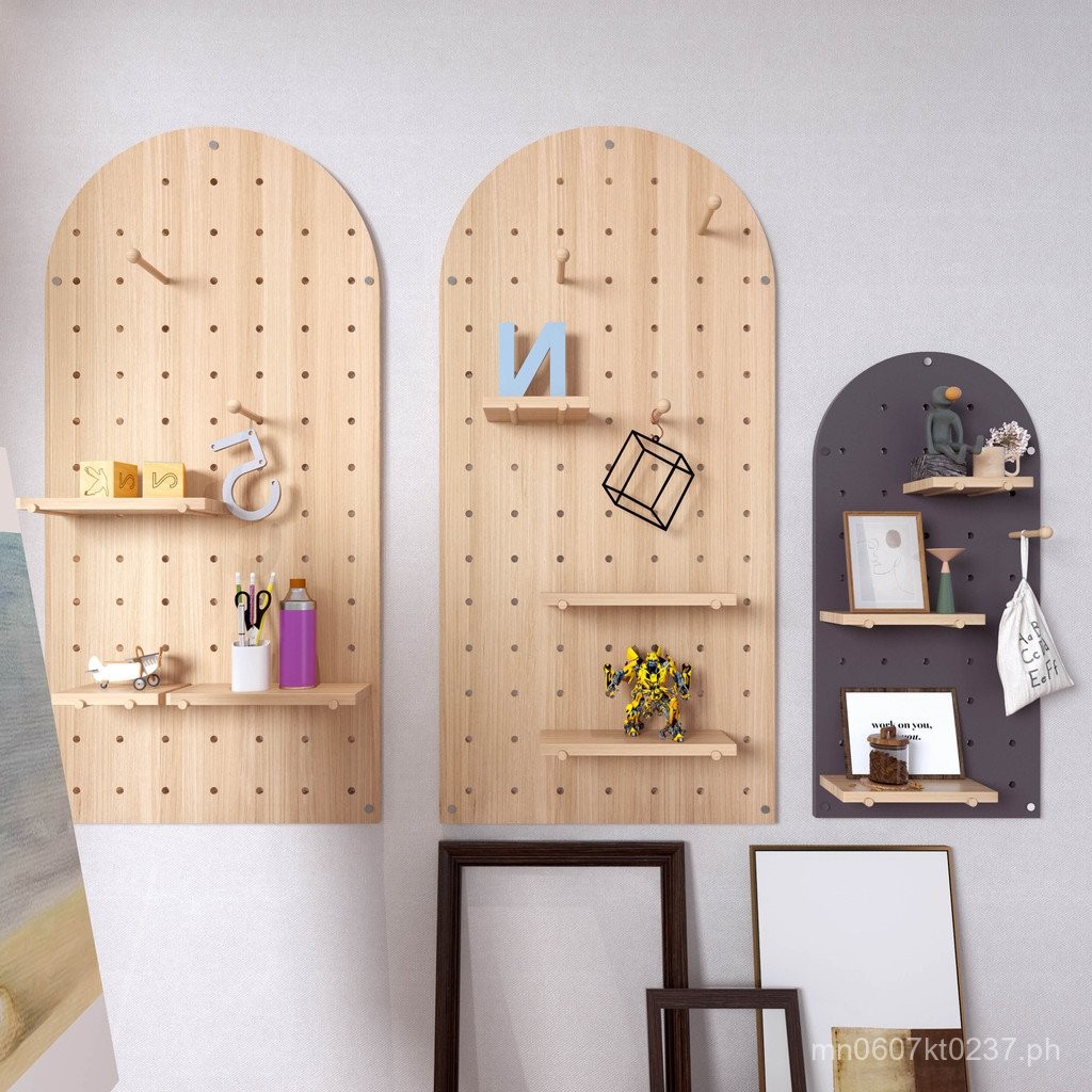 Solid Wood Wall-Mounted Living Room9C Wall-Mounted Bookshelf Storage ...