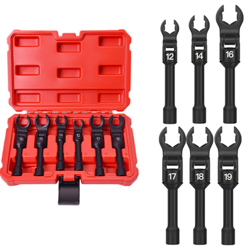 【ONCE+】Long Flex Head Crows Foot Line Wrench Set Flex Flare Nut Wrench ...