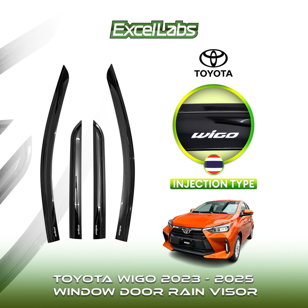 Toyota Wigo 2023 to 2026 INJECTION TYPE (W/LOGO) Window Door Visor ...