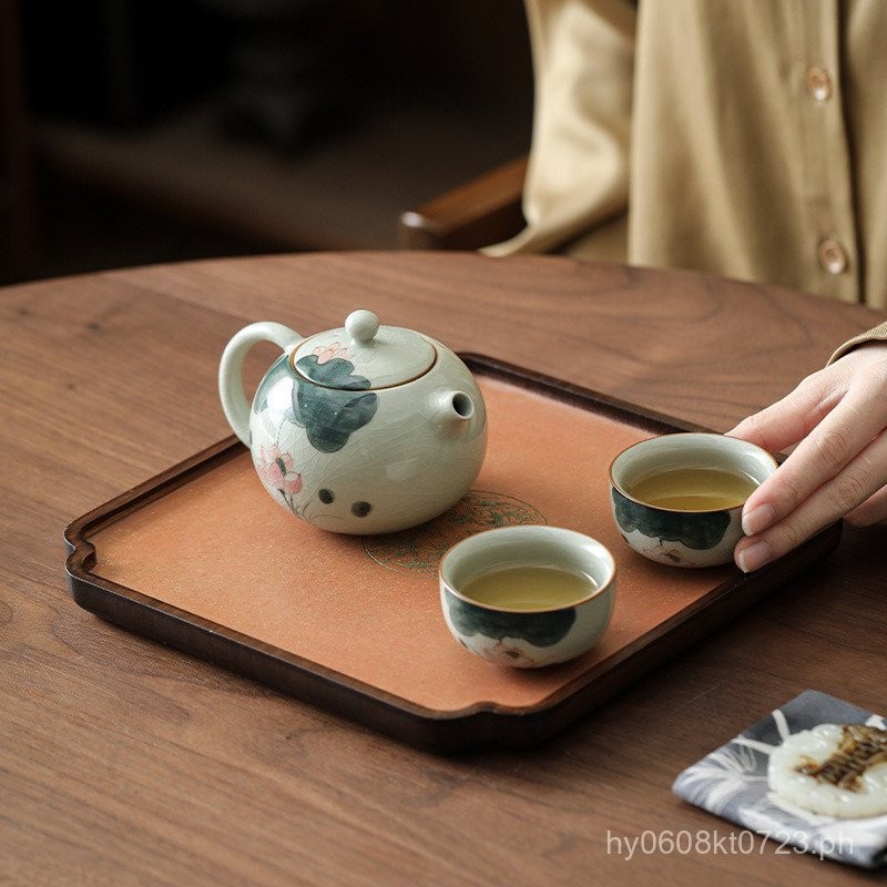 One Pot Tea Set Hand-painted Teapot Tea Cup Two Cups Portable Outdoor ...