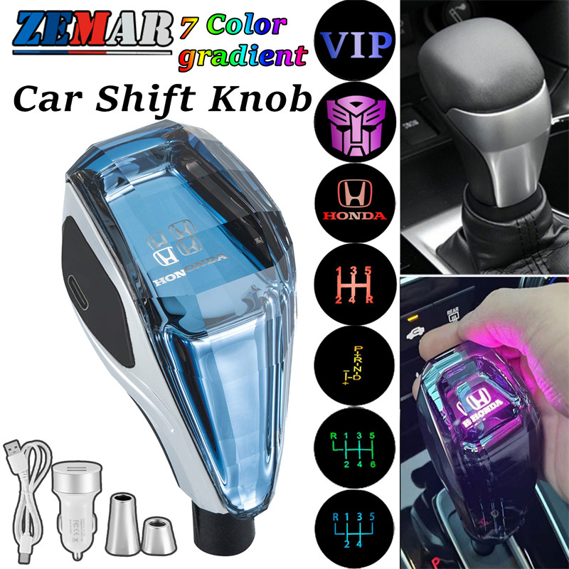 Honda Car Crystal Handles Gear Shift Knob Glowing Gear Lever Retrofit Gear Shift for Honda City ...