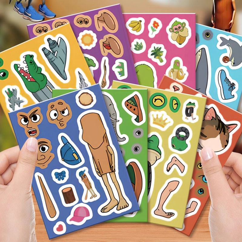 Diy Stickers Tung Tung Tung Sahur for Kids Gifts 8pcs Tralalero Tralala ...