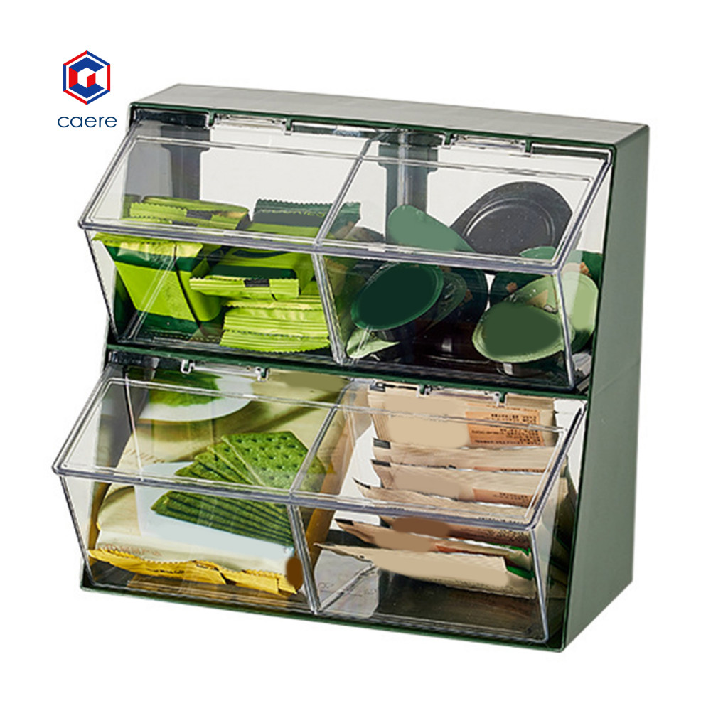 CAE Large Capacity Tea Rack Countertop Organizer Stackable Tea Bag ...