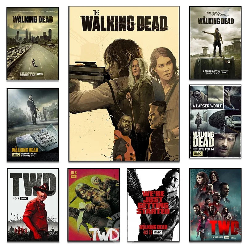The Walking Dead Poster Classic TV Series Vintage Prints Horror Comic ...