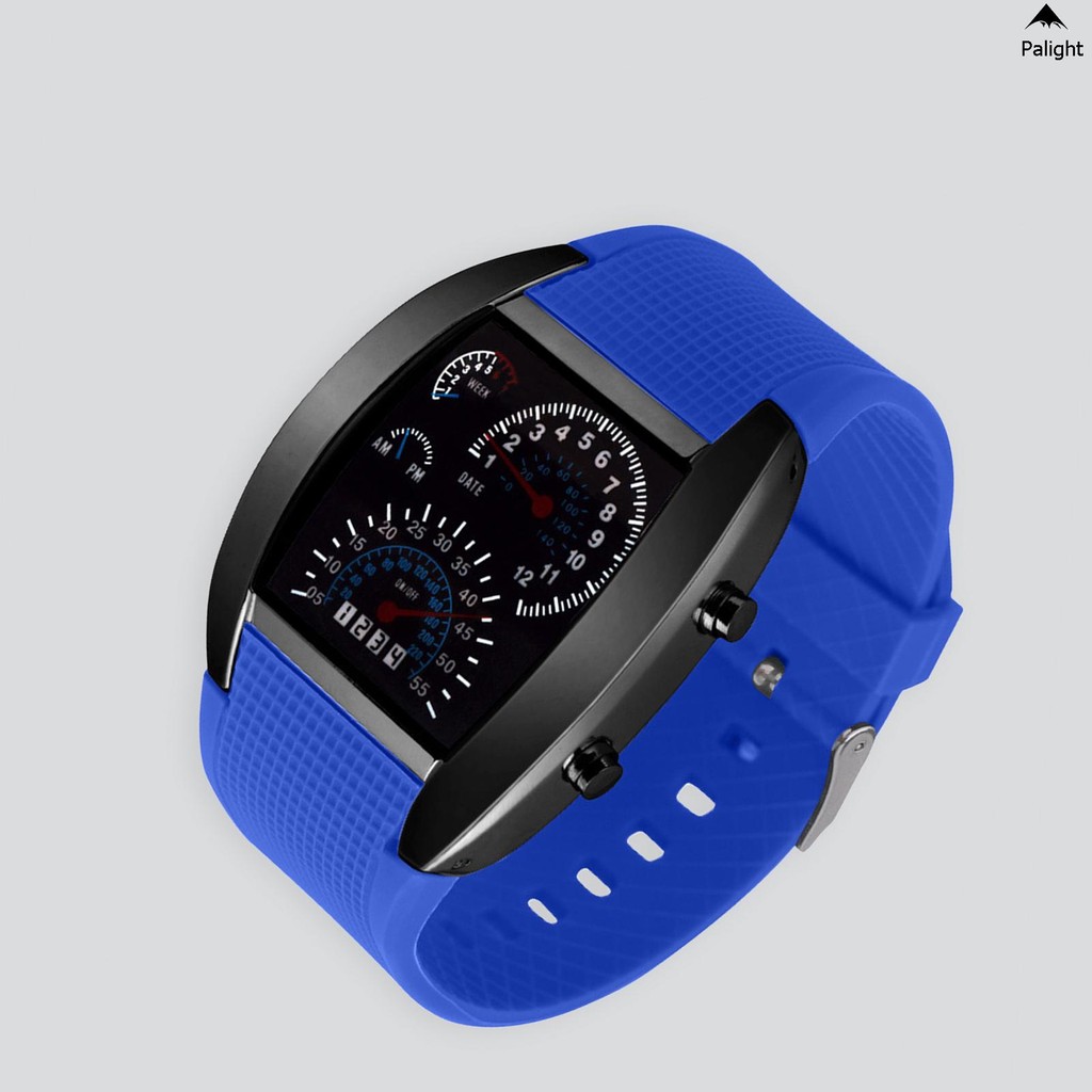 Men's Digital Wrist Watch with Wide-Angle Display LED Speedometer Dial ...